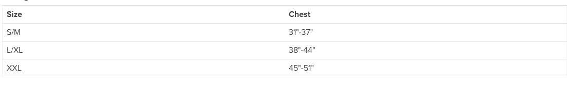 Kayak PFD Size Chart – Moenkopi Store